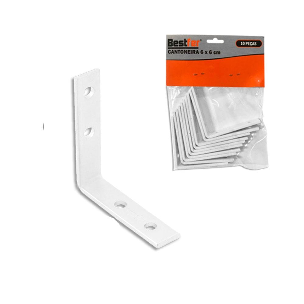 Cantoneira Lateral 6 x 6cm c/ 10 peças Bestfer - Casa e Garagem Cantoneira Lateral 6 x 6cm c/ 10 peças Bestfer - Casa e Garagem