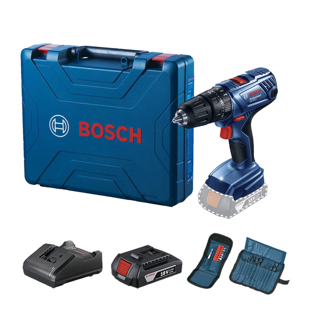 Parafusadeira e Furadeira de Impacto 1/2" GSB 180-LI 18V Maleta e ...