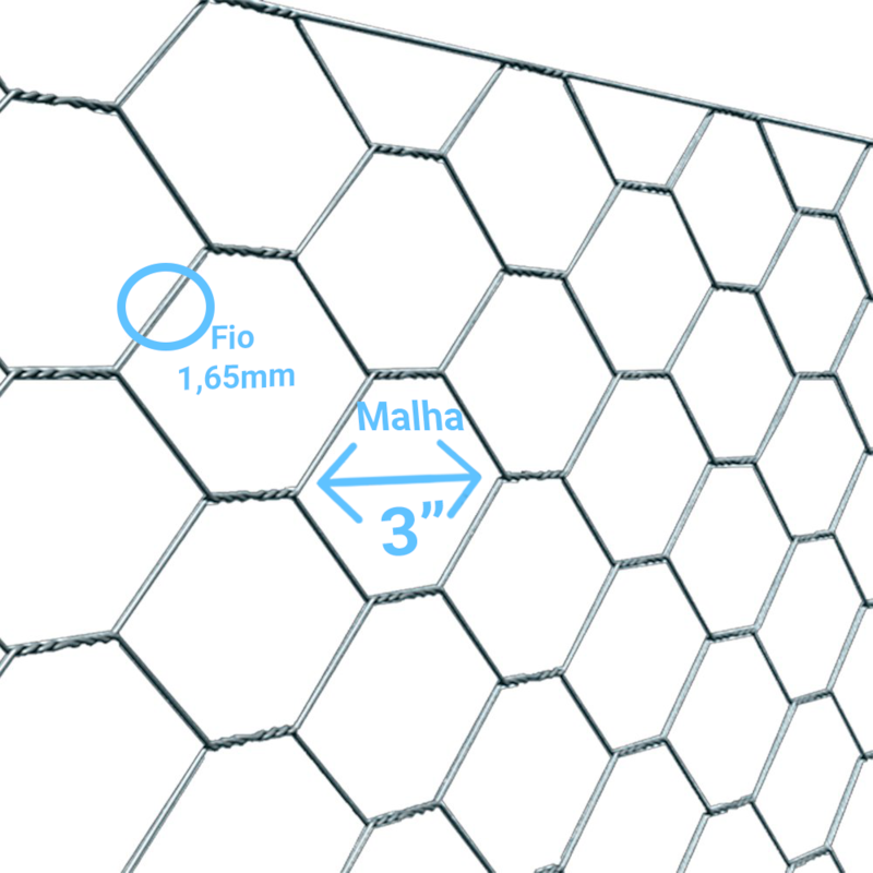 Tela Hexagonal Mangueirão (3") 50x1,50m Fio 1,65mm BWG 16 Algom - Casa ...